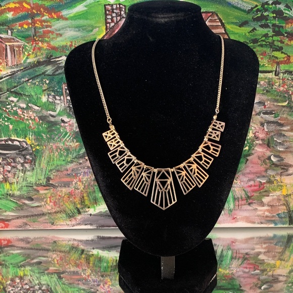 Claire's | Jewelry | Claires Gold Geometric Necklace | Poshmark